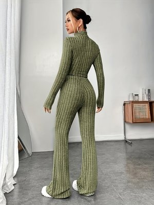 Women s Sweaters for Daily Wear Occasion with Regular Fit in Fall Season Women's Set Long sleeved Pants Knitted Sweater