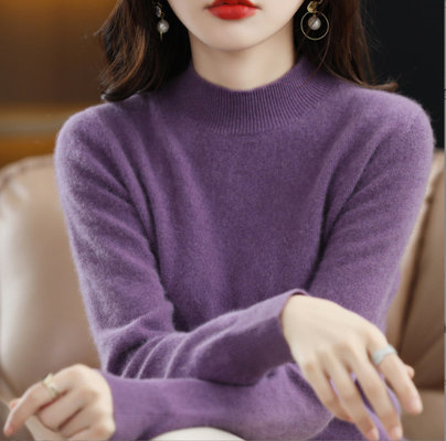 Occasion Daily Wear Sweater Free Shipping Easy Returns Worldwide Half high collar ribbed knitted sweater for women