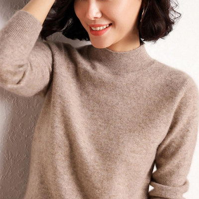 Occasion Daily Wear Sweater Free Shipping Easy Returns Worldwide Half high collar ribbed knitted sweater for women