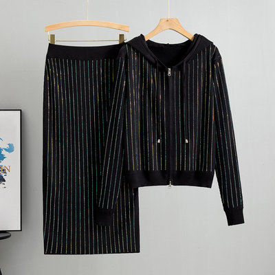 Stay Cozy and Fashionable with Women s Sweaters in Top And Skirt Set Style Hot diamond cardigan jacket for women