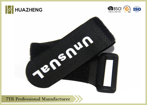 Black Heavy Duty Stretchy Hook And LoopStraps With Plastic Buckle Durable