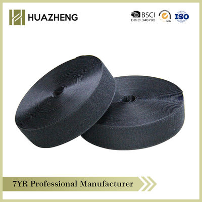 38mm Polyester Black Hook Loop Cable Ties Magic Adhesive SGS / ROHS