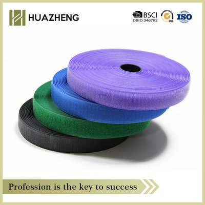 Green Purple Hook and Loop Fastener Hook Loop Tape for Bags , Shoes