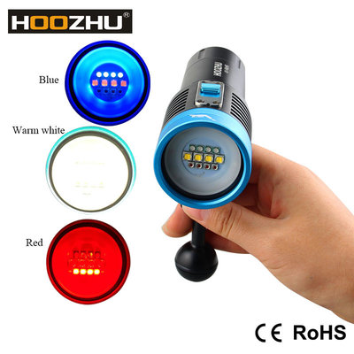 New Hoozhu V30 Three Color Lights Diving Video Light Max 2600lm Waterproof 120m 1*32650battery