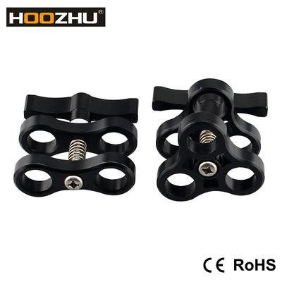 Flashlight Mount Holder Hoozhu Bh02 1" Ball Clamp 3 Hole Underwater Camera Arm System Rig Tray Diving Fit for