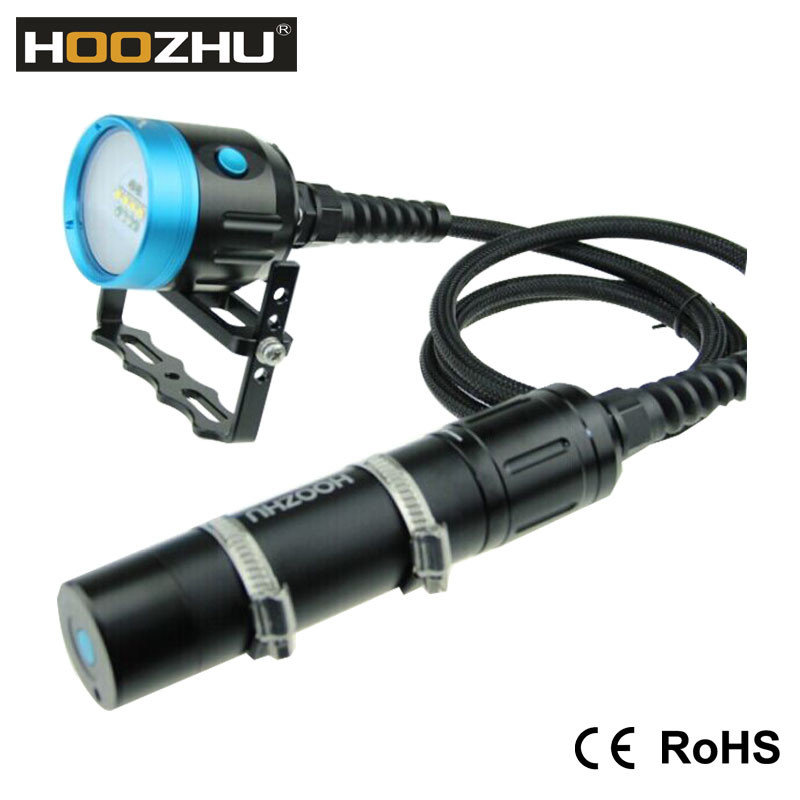 Hoozhu New Split Type Canister Diving Flashlight for Underwater Video