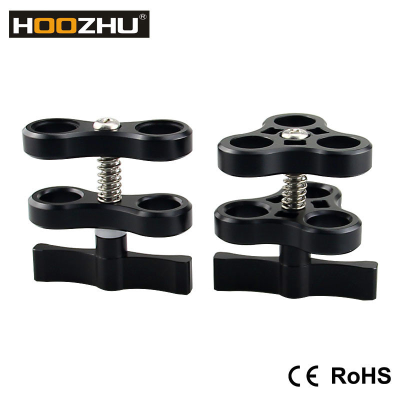 Flashlight Mount Holder Hoozhu Bh02 1" Ball Clamp 3 Hole Underwater Camera Arm System Rig Tray Diving Fit for
