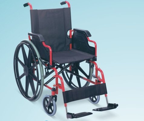 Steel Manual Wheelchair Detachable Footrest, Flip up Armrest MAG wheel FS909B