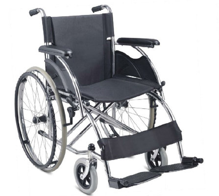New arrival europe style chromed steel wheelchair with double cross bar