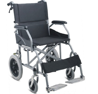 Portable chromed steel wheelchair with drop back handle easy carry