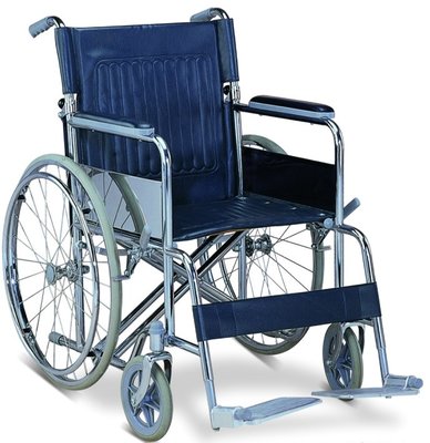 CE ISO certificate steel manual wheelchair with drop back handle double cross bar