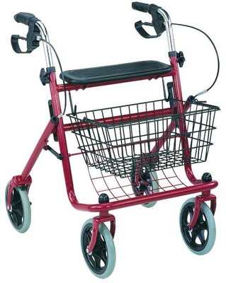 Steel powder coated walkers rollators with anatomical handgrip
