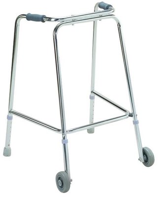 Height adjustable walking aids fixed width aluminum walker with wheels