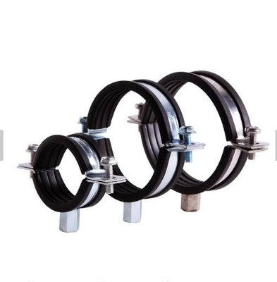 Adjustable Black Galvanized Rubber Coated Pipe Clamps Controlling Strictly