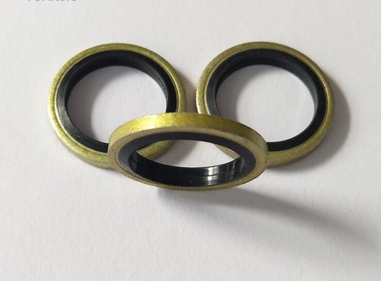 Dowty Bonded Sealing Washers Nickel Plated , 12mm Steel Washers With Rubber Seal