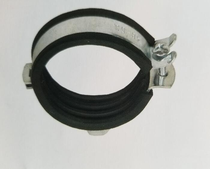 Single Side Rubber Lined Pipe Clips Rubber Insulated Pipe Clamps 2.5mm Thickness