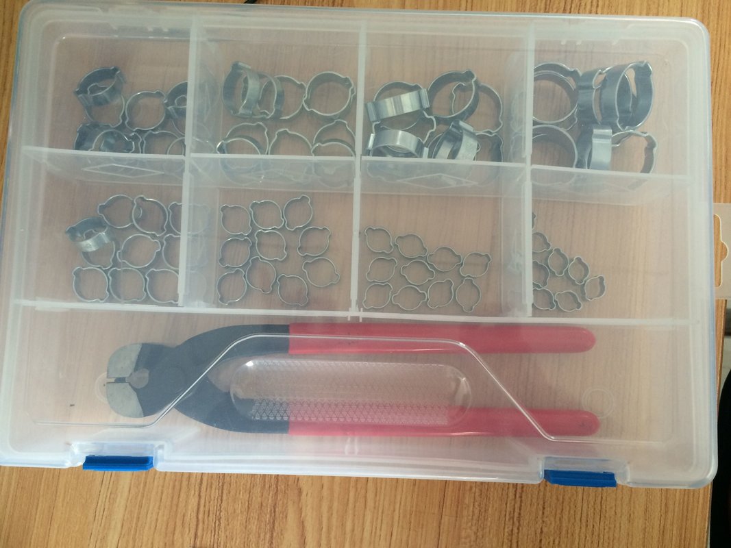 Zinc Plated Steel Double Ear Clamp Kit  / Crimp Hose Clamp Kit 0.8mm Thickness