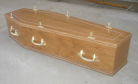 Plywood Veneered Cardboard Coffins with Lined Lid and Concave Edge