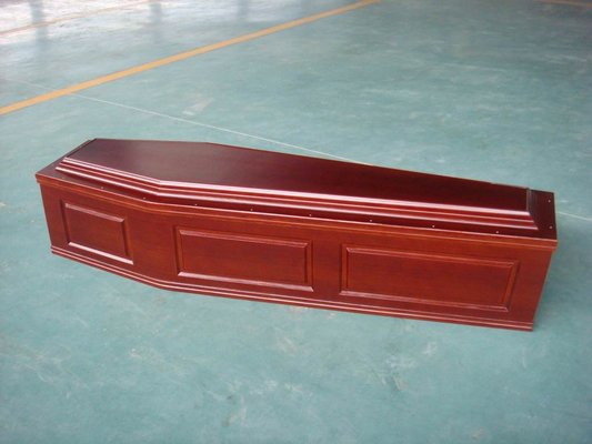 Satin Lined Cardboard Eco Friendly Coffins with Convex Lid and Frame Body