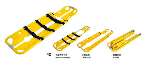 Aluminium Emergency Scoop Medical Stretcher With Head Immobilize