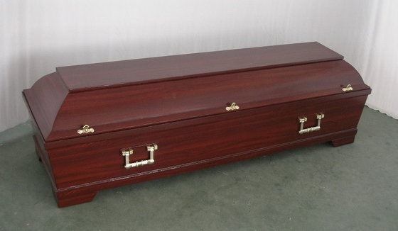 Full Couch French Style Cardboard Environmental Coffins with Convex Lid Satin Lined