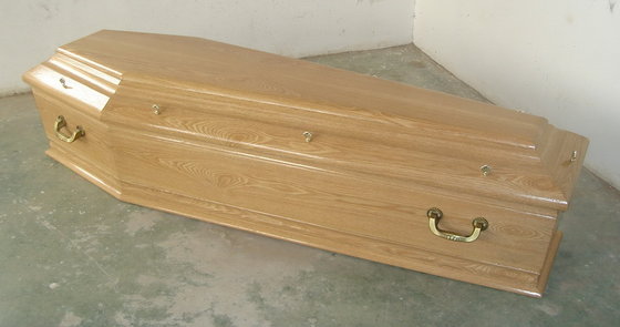Full Couch French Style Cardboard Environmental Coffins with Convex Lid Satin Lined