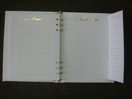 White Praying Hands Gold Stamped Funeral Memorial Books , Registry Book For Funeral