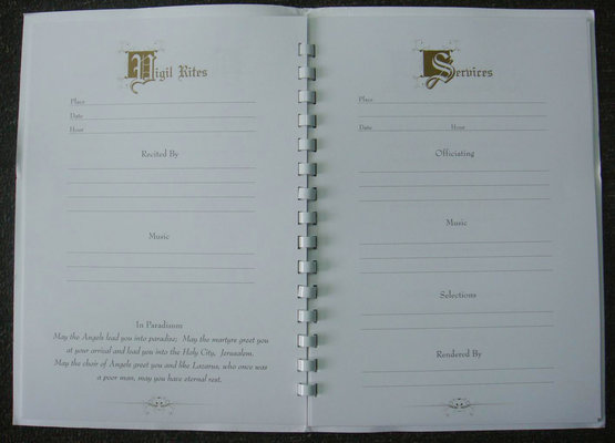 Plain Gold Stampled Praying Hands Funeral Memorial Register Books