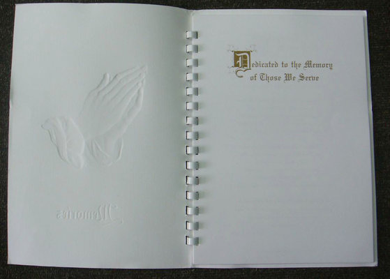 Plain Gold Stampled Praying Hands Funeral Memorial Register Books