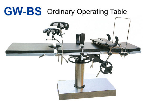 Side Controlled Manual Surgical Operating Table Of Stainless Steel