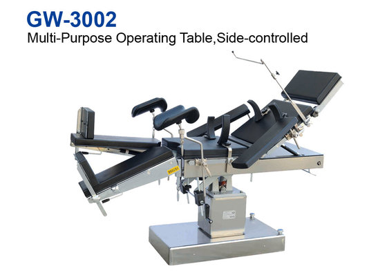 Side Controlled Manual Surgical Operating Table Of Stainless Steel
