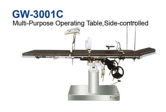 Side Controlled Manual Surgical Operating Table Of Stainless Steel