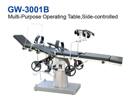 Side Controlled Manual Surgical Operating Table Of Stainless Steel