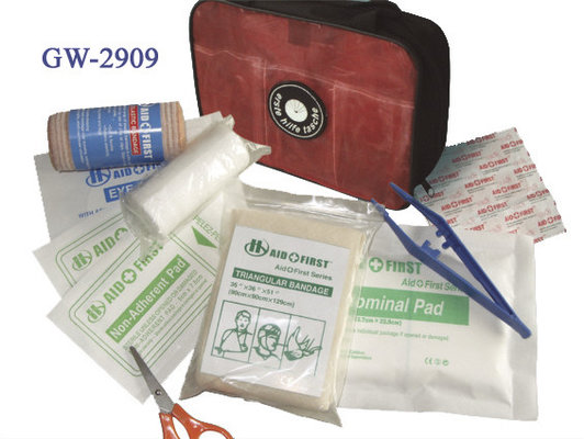 Nylon bag first aid box contents hand - carry easy to take for untrained people