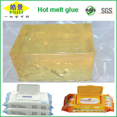 Pressure Sensitive Adhesive Glue For Wet Tissue Lid / Lady Napkin Adhesive Block