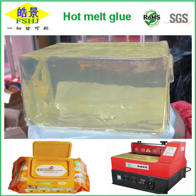 Wet Tissue Lid Gluing Hot Melt Pressure Sensitive Adhesive 100% Solid Raw Materials