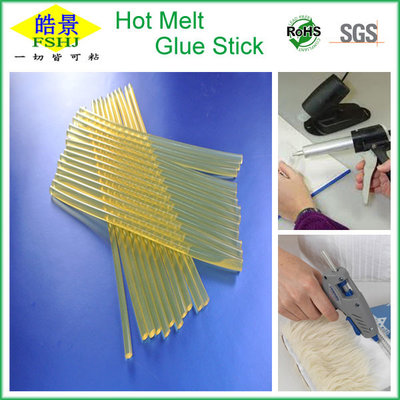 Silicone Colored Hot Melt Glue Sticks , Solid Yellow Hot Glue Sticks 11.3 X 275 mm