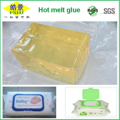 EVA Pressure Sensitive Hot Melt Adhesive Glue Block For Tissue Cap To Tissue Bag Sealing