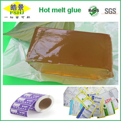 PET & OPP Label Hot Melt Glues Adhesive Block Shape With Yellow Transparent