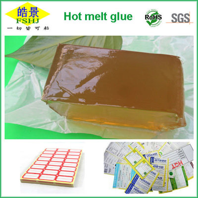 Light Yellow Block Shape Hot Melt Adhesives For PSA Label Stock 80 ± 2°C Softening