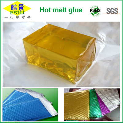 Light Yellow Block No Drawing EVA Hot Melt Adhesive For PE Air Bubble Bags Sealing