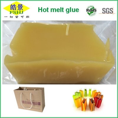 Good Viscosity High Soften Point Psa Yellow Hot Melt Pressure Sensitive Adhesives Block For Hand Carry Bag