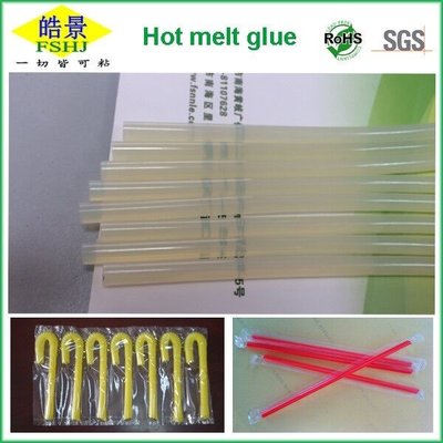 Clear Hot Melt Adhesive Bar 7mm Hot Glue Sticks Strong Permeability For Straw Fixing