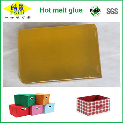 Yellow Hot Melt Pressure Sensitive Adhesive Block For Fabric Boxes Bonding