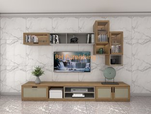 Wall Unit Set Of TV Floor Stand On Wall Cabinets Hydraulic Pressure Storage Racks Living Room Set Furniture