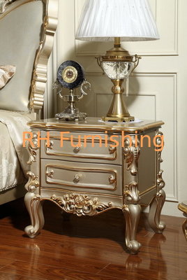Luxury classic  Bedroom furniture Villa interior design of King bed by Craft wood with Italy Leather headboard supplier