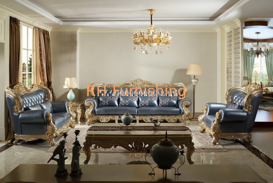 Luxury Sofa sets FACTORY direct sales price for Imported Italy Leather cushion and upholstered for Villa living rooms supplier