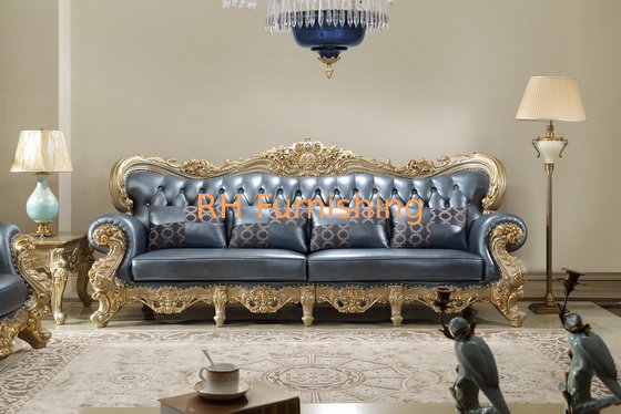 Luxury Sofa sets FACTORY direct sales price for Imported Italy Leather cushion and upholstered for Villa living rooms supplier