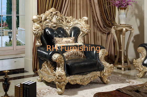 Luxury Classic Living room Sofa sets online direct sales price by Beech wood carfted and Import Italy Leather upholstery supplier