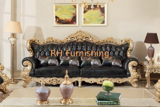 Luxury Classic Living room furniture1+2+4 Sofa sets online direct sales price by Beech wood and Italy Leather upholstery supplier